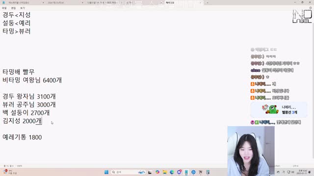 [클립] 나예리._.에게 별풍선 1402개 선물 | SOOP VOD