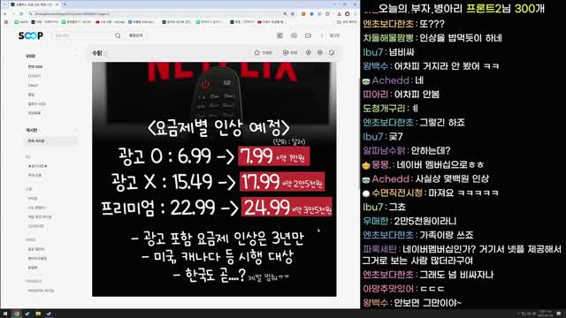 수탉) 구독 중인 일부 OTT | SOOP VOD