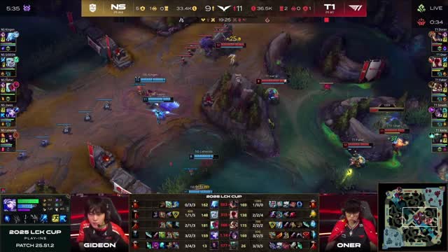 [클립][T1 vs NS] 2025 LCK CUP PLAY-INS ROUND 2 | SOOP VOD