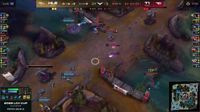 [클립][T1 vs HLE] 2025 LCK CUP PLAYOFFS ROUND 1 | SOOP VOD