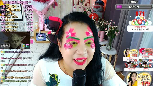 [클립] ☆핑크리아에게 별풍선 179개 선물 | SOOP VOD