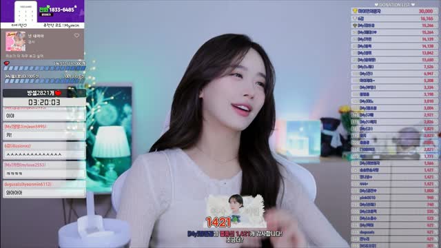 [클립] 마이민♡에게 별풍선 1421개 선물 | SOOP VOD