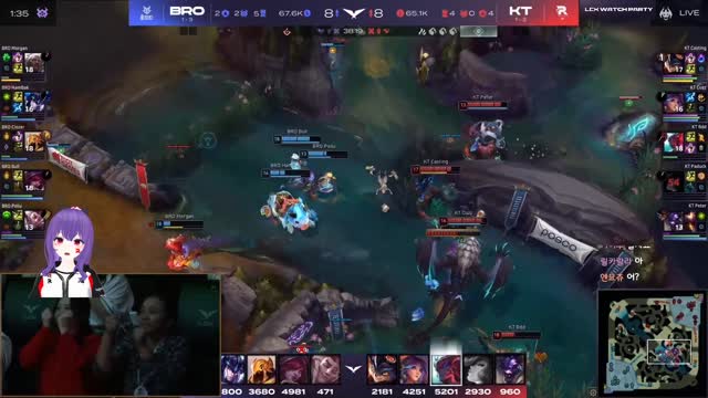[캐치][04.17] LCK KT vs BRO 1SET 장로 앞 미친 한타 | SOOP VOD