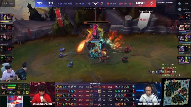 [캐치]김민교x칸 T1 vs DNF 레전드매치업 #LckWatchParty | SOOP VOD