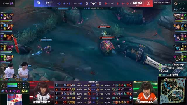 [클립]김민교x칸 LCK KT vs BRO 레전드매치업 #LckWatchParty | SOOP VOD